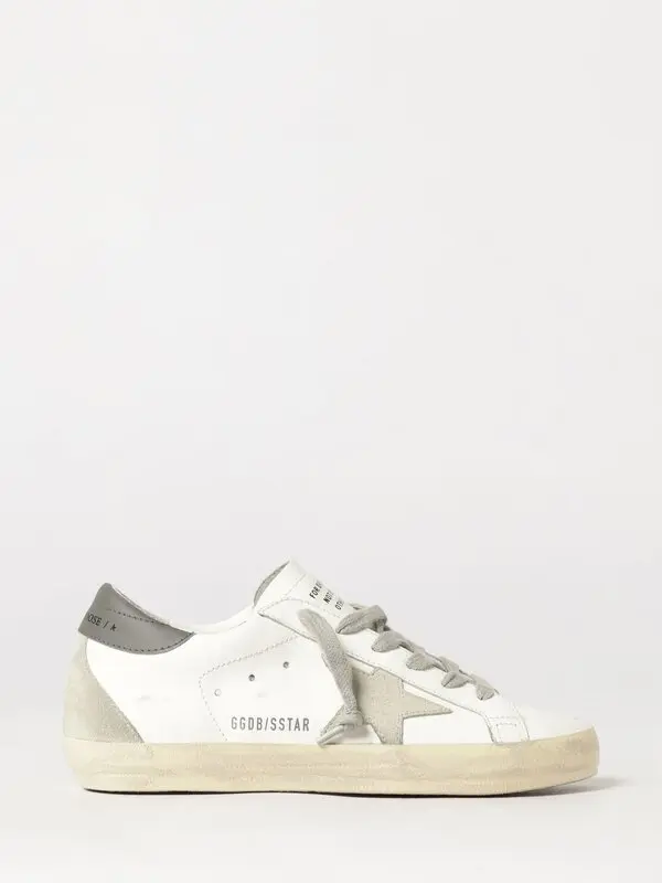 GOLDEN GOOSE Super-star Distressed Leather Low-top Trainers - Grey