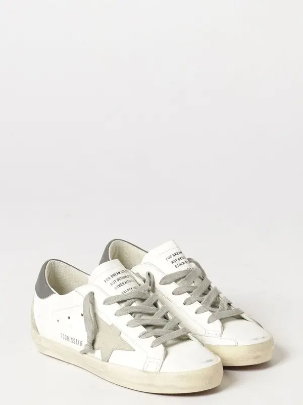 GOLDEN GOOSE Super-star Distressed Leather Low-top Trainers - Grey