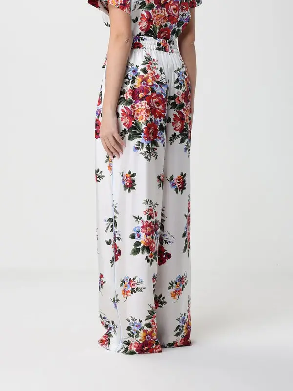 Dolce & Gabbana Floral Silk Wide-leg Trousers