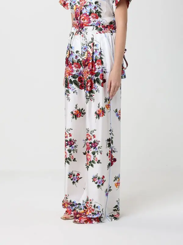 Dolce & Gabbana Floral Silk Wide-leg Trousers