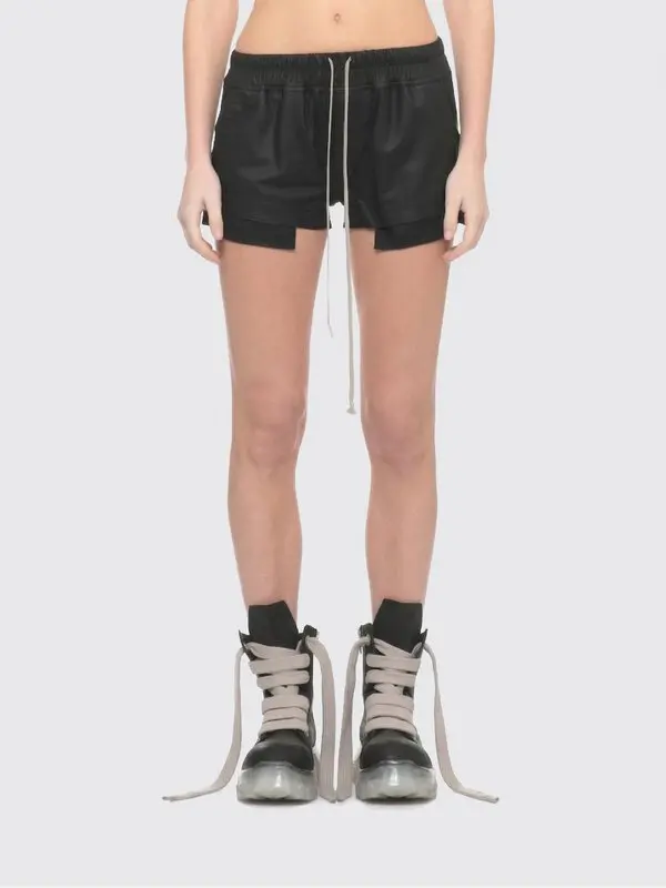 Rick Owens Leather Drawstring Shorts