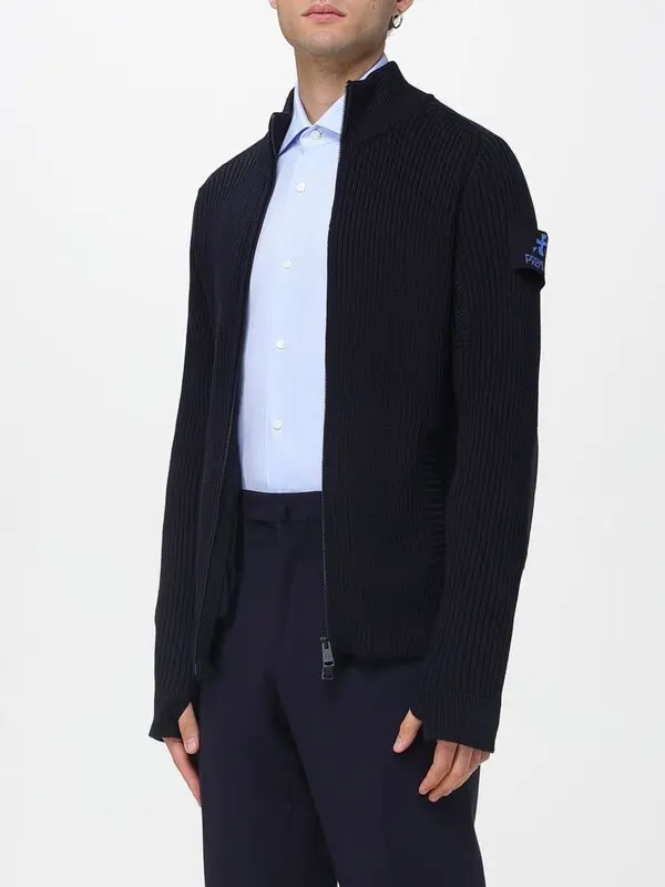 Premiata Zip-up Ribbed Jumper - Blue