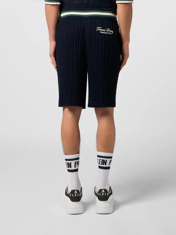 Philipp Plein Knit Shorts - Navy