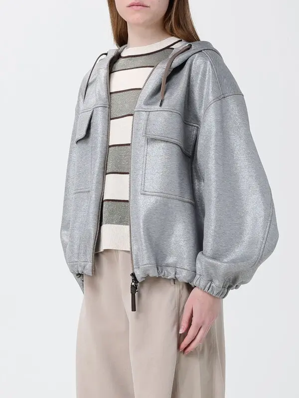 Brunello Cucinelli Cotton Blend Hooded Bomber Jacket