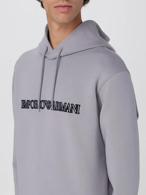 Emporio Armani Logo Detail Hoodie - Grey 1