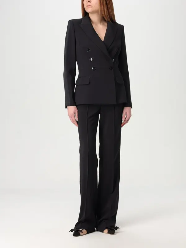 Elisabetta Franchi Double-breasted Blazer And Wide-leg Trousers Set