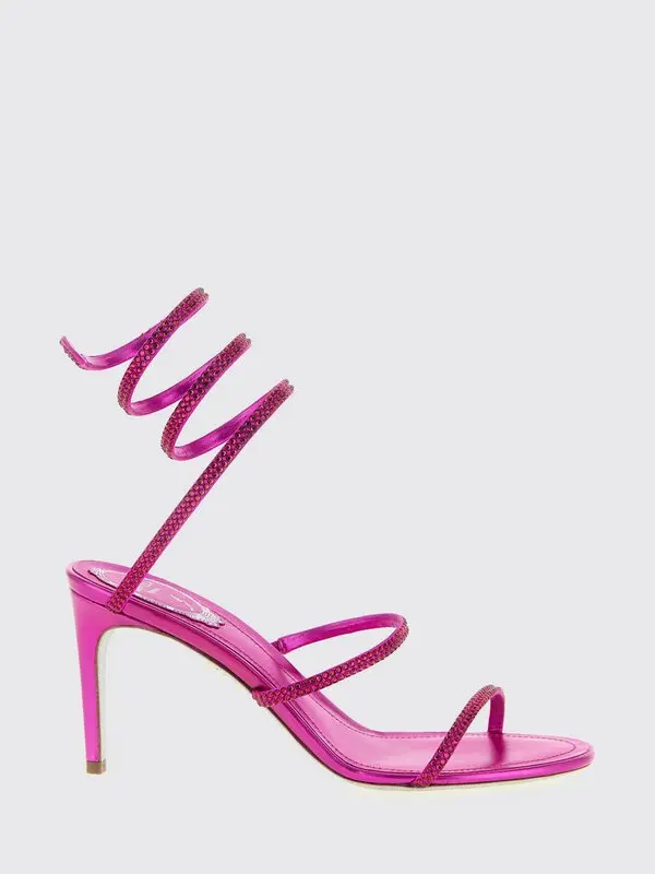 Rene Caovilla Cleo Satin Sandals With Rhinestones