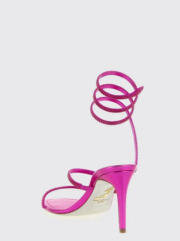 Rene Caovilla Cleo Satin Sandals With Rhinestones