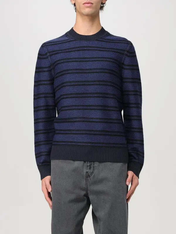 BOSS Ribbed Knit Jumper - Blue