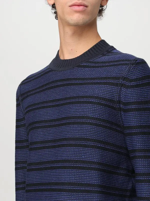 BOSS Ribbed Knit Jumper - Blue