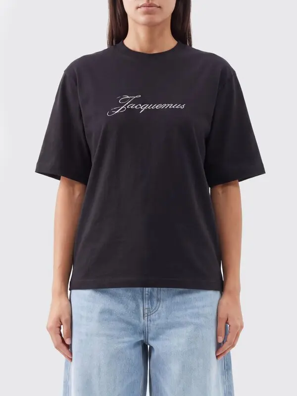 Jacquemus Cotton T-shirt With Logo Detail - Black