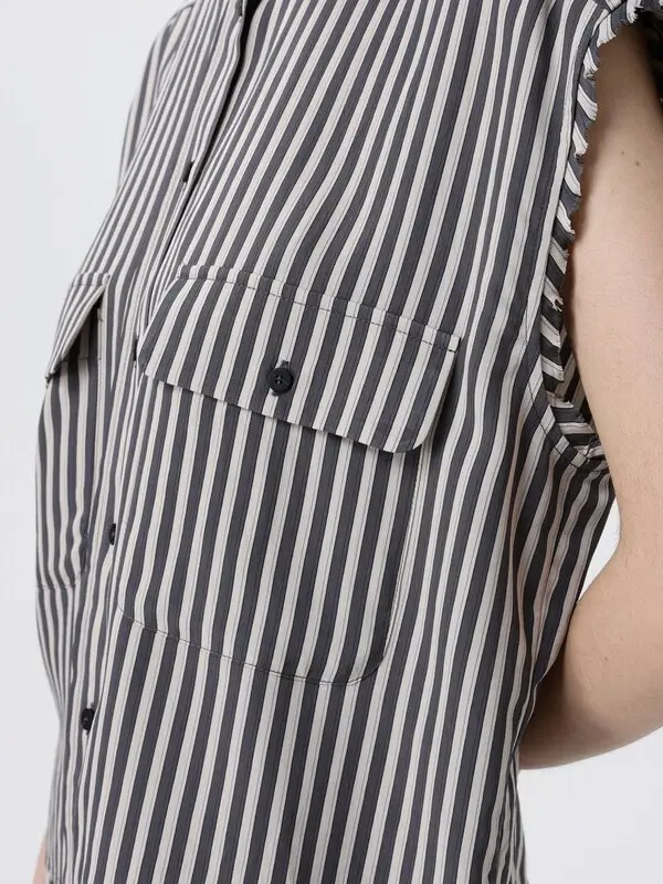 TELA Striped Cotton Sleeveless Shirt
