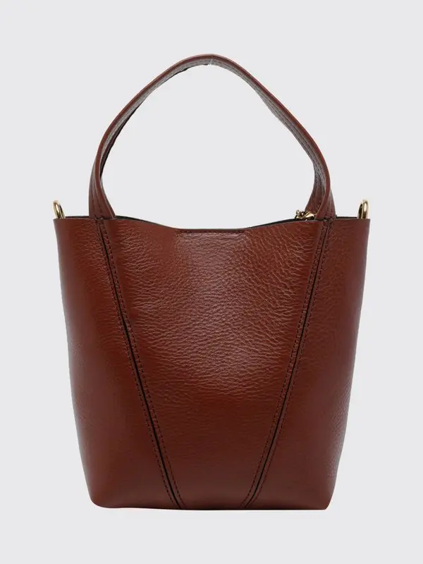 Chloé Spin Mini Grained Calfskin Handbag With Ring Detail - Brown