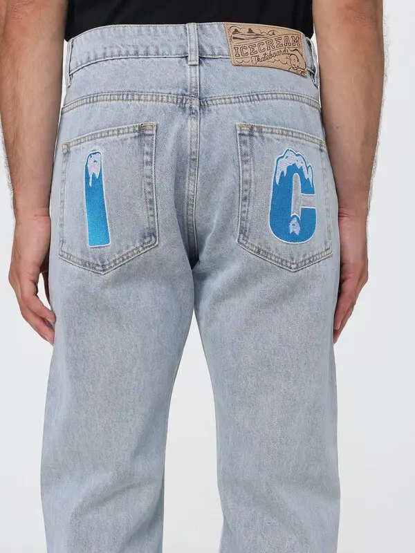 ICECREAM Embellished Light Wash Denim Jeans