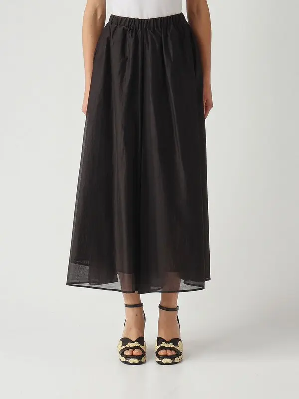 MEIMEIJ Cropped Trousers In Chiffon - Black