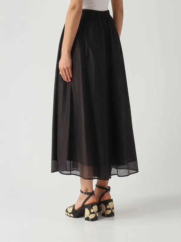 MEIMEIJ Cropped Trousers In Chiffon - Black