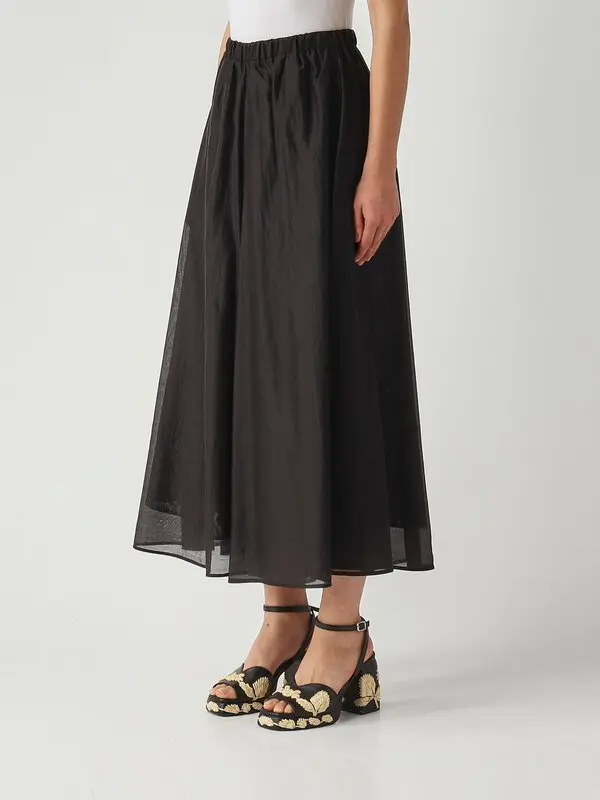 MEIMEIJ Cropped Trousers In Chiffon - Black