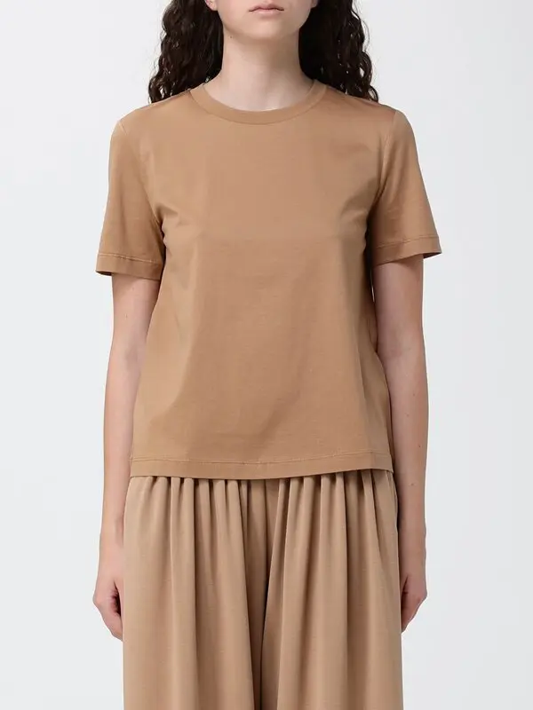 Max Mara Printed Cotton T-shirt - Camel