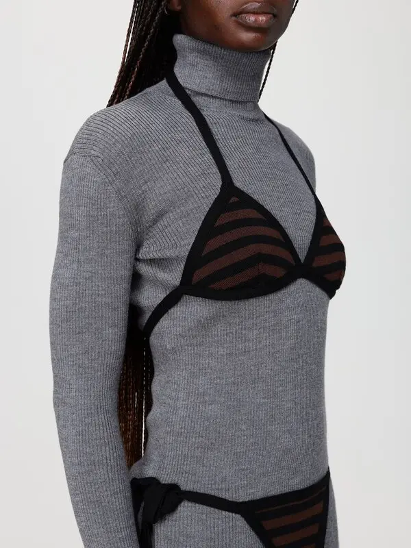 Moschino Turtleneck Knit Top With Bikini Briefs