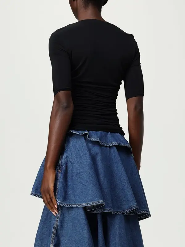 Alaïa Slim Fit Ruched Crewneck T-shirt