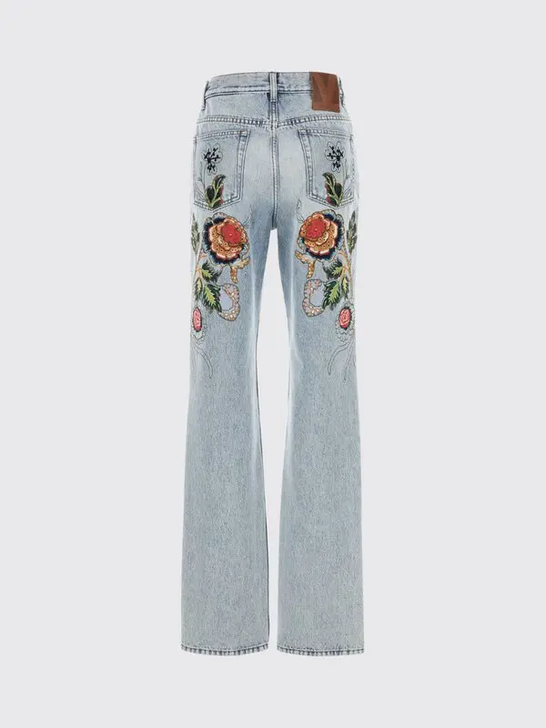 Valentino Garavani Straight Jeans In Embroidered Cotton