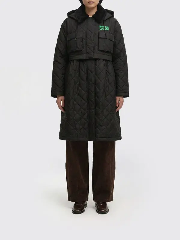 BARBOUR X GANNI Quilted Hooded Jacket - Black