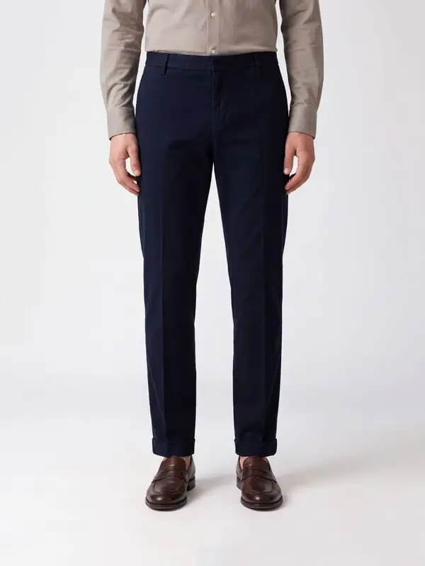 DONDUP Tailored Straight Leg Trousers - Blue