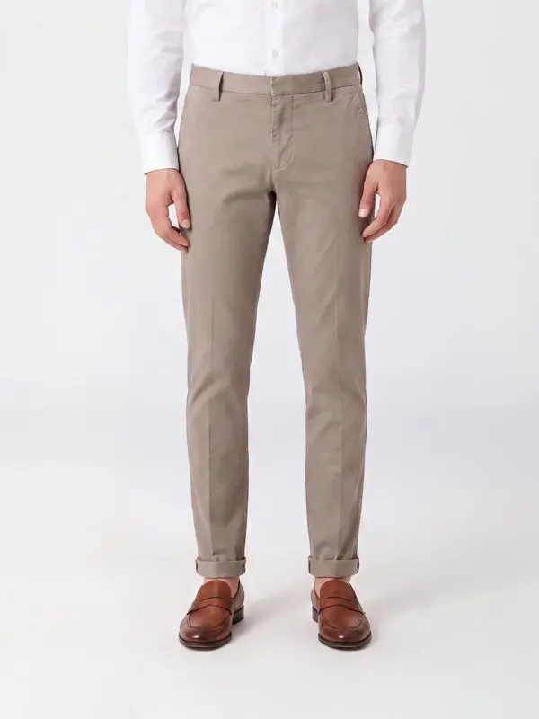 DONDUP Tailored Straight Leg Trousers - Grey