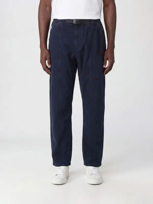 Gramicci Cotton Trousers With Drawstring Waist And Straight Hem - Blue