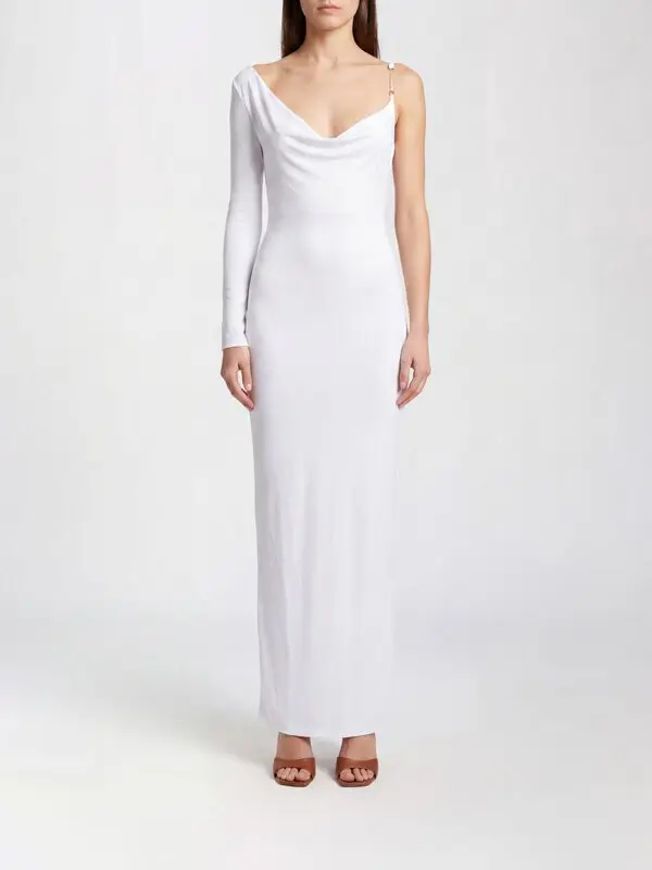 Elisabetta Franchi Jersey One Shoulder Dress - White