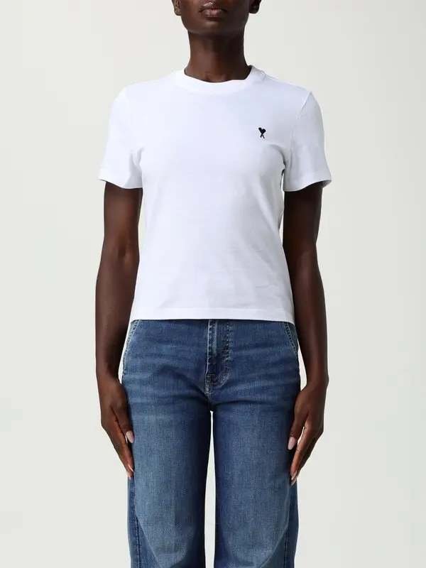 AMI Paris T-shirt With Logo Detail - White
