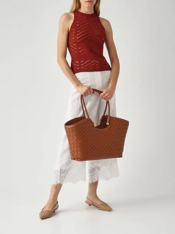 TWINSET Knitted Viscose Top - Brown