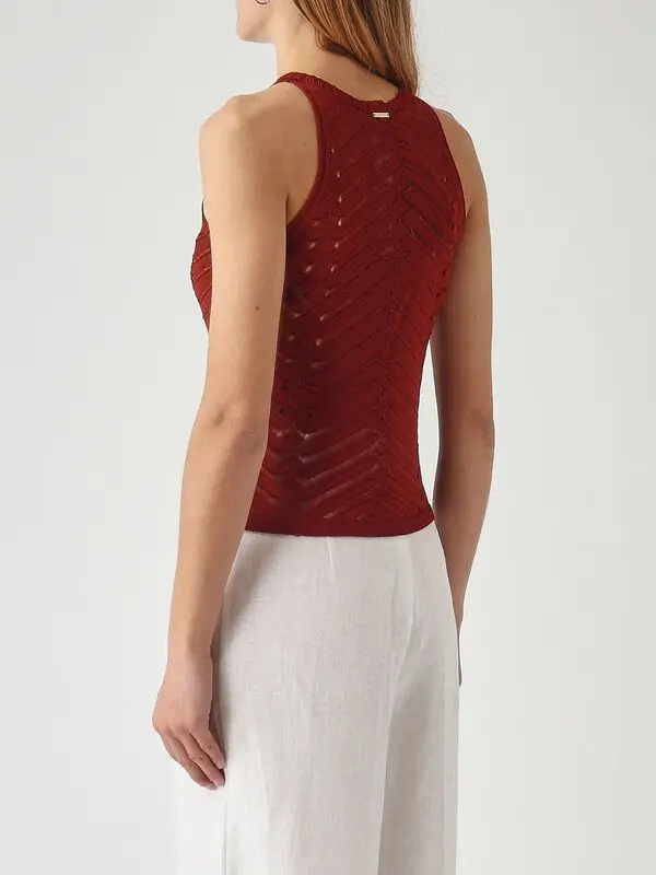 TWINSET Knitted Viscose Top - Brown