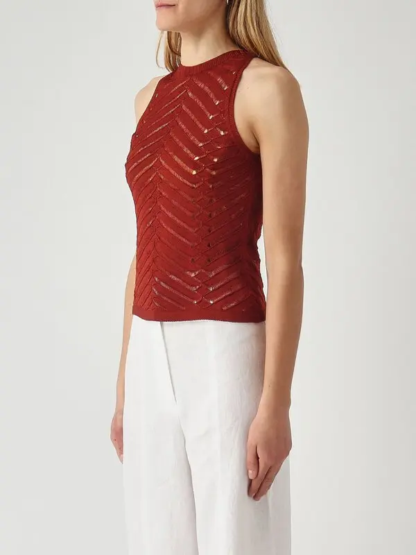 TWINSET Knitted Viscose Top - Brown