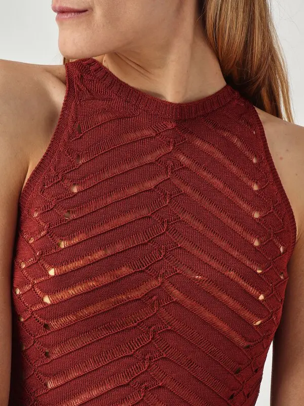 TWINSET Knitted Viscose Top - Brown