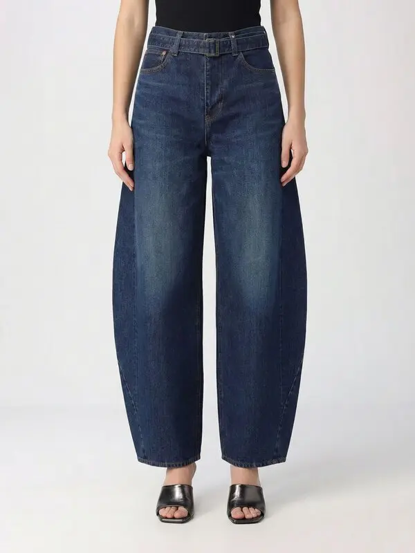Sacai Baggy Cotton Denim Jeans - Blue