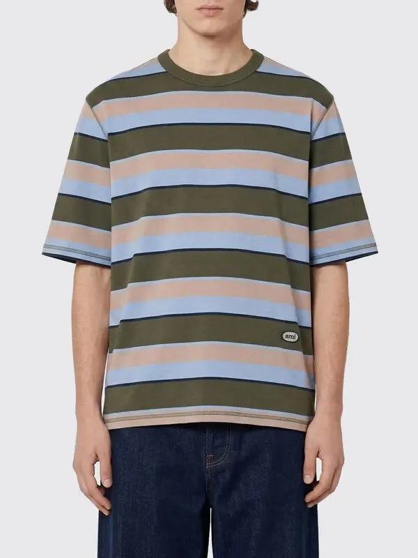 AMI Paris Striped Cotton T-shirt