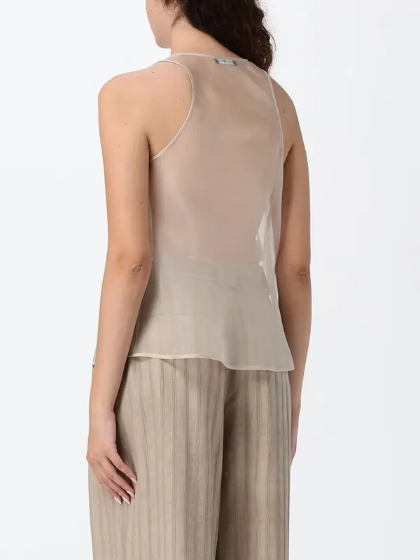 Emporio Armani Off-the-shoulder Tulle Top With Macramé Inserts