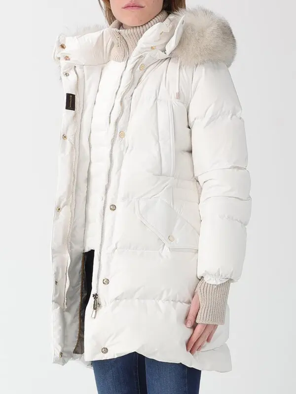 MOORER Puffer Jacket With Fur Hood - White