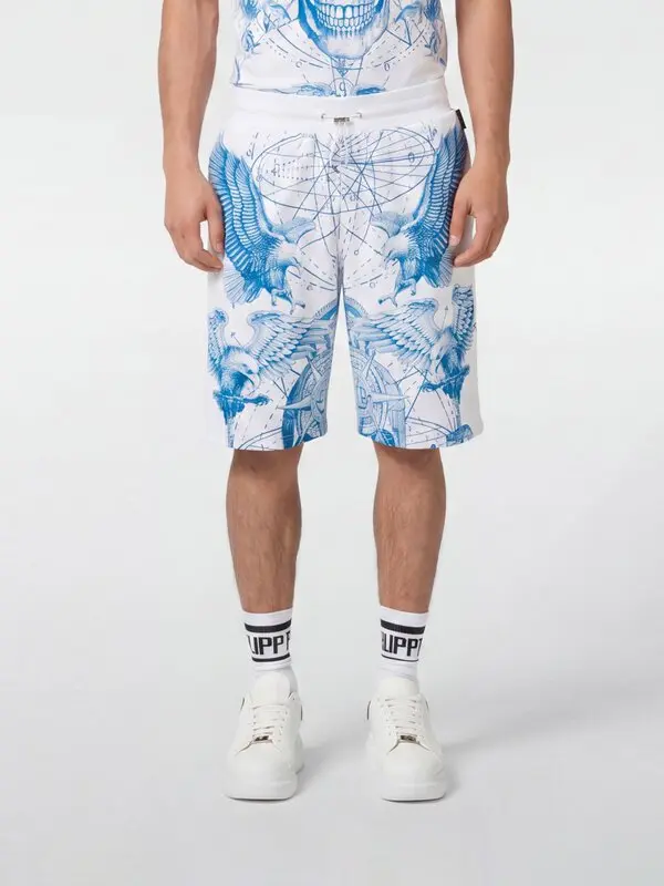 Philipp Plein Graphic Print Knee-length Jogging Shorts