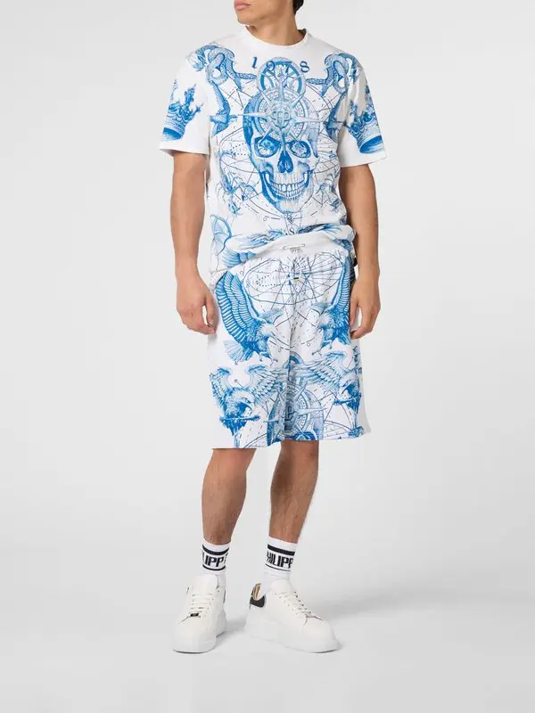 Philipp Plein Graphic Print Knee-length Jogging Shorts