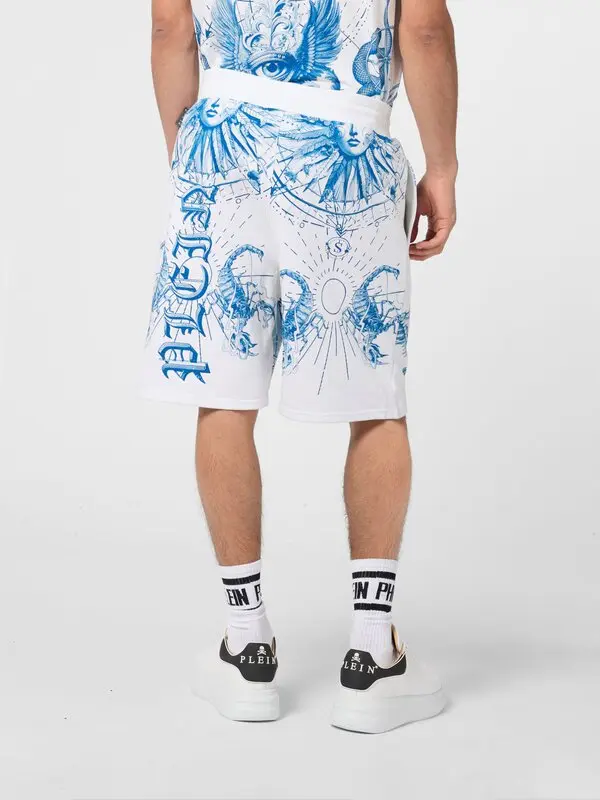 Philipp Plein Graphic Print Knee-length Jogging Shorts