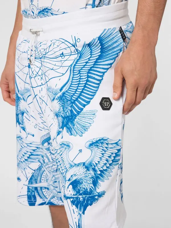 Philipp Plein Graphic Print Knee-length Jogging Shorts
