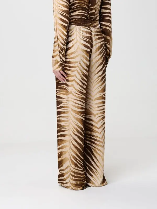 Just Cavalli Printed Twill Palazzo Trousers