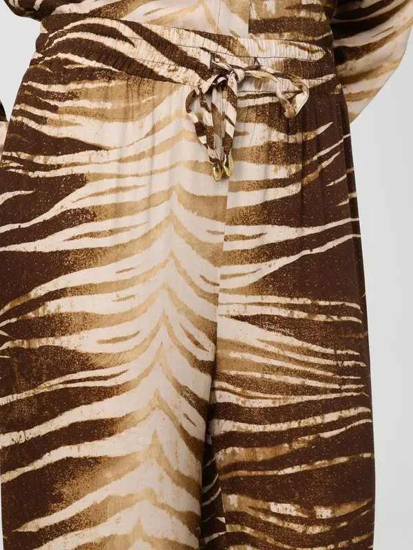 Just Cavalli Printed Twill Palazzo Trousers
