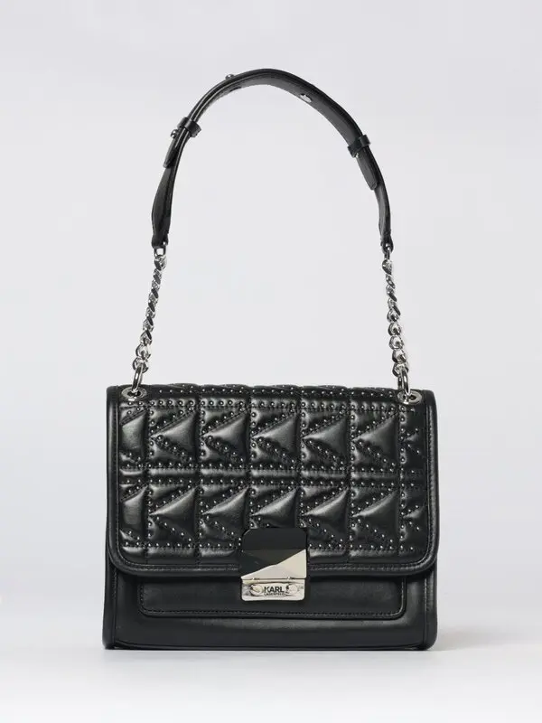 Karl Lagerfeld Matelassé Nappa Bag With Micro Studs