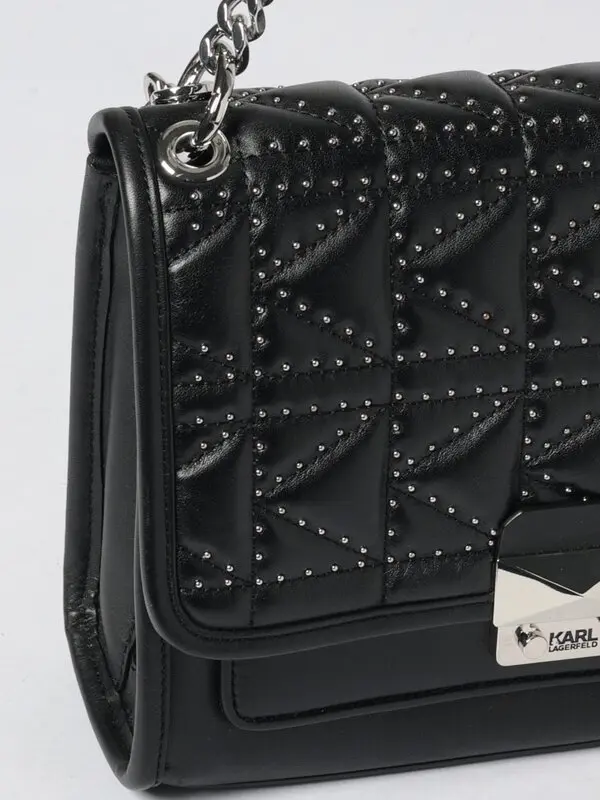 Karl Lagerfeld Matelassé Nappa Bag With Micro Studs