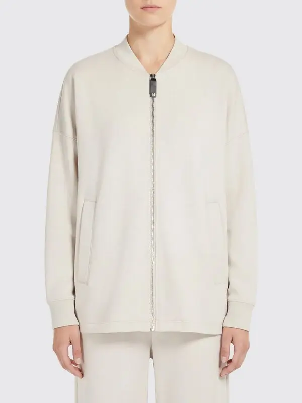 Max Mara Cotton Blend Bomber Jacket - Ecru