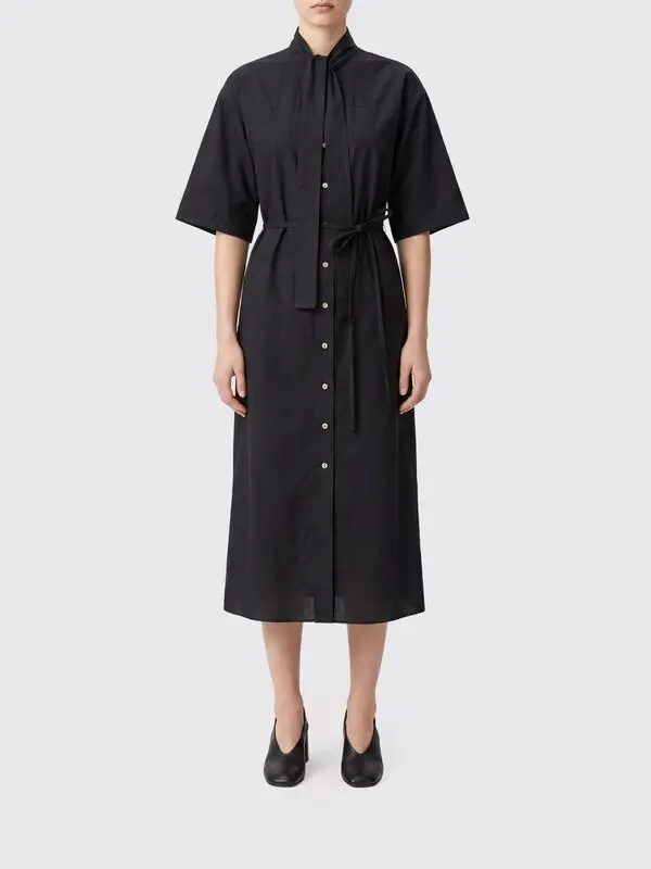 LEMAIRE Cotton And Silk Blend Shirt Dress With Scarf Collar