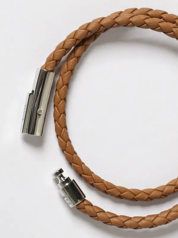 TOD'S Braided Bracelet With Silver Tone Clasp